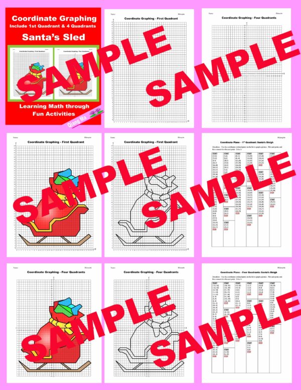 Christmas Coordinate Plane Graphing Picture: Santa's Sleigh | Made By ...