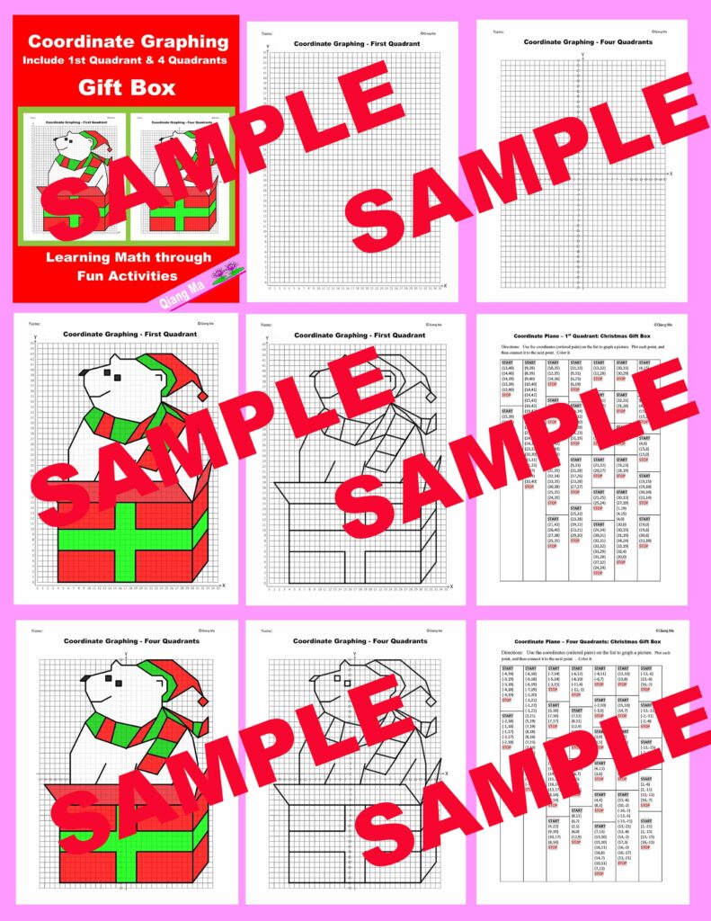 Christmas Coordinate Plane Graphing Picture: Gift Box | Made By Teachers