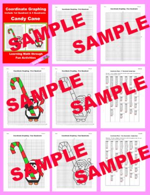 Christmas Coordinate Plane Graphing Picture: Candy Cane | Made By Teachers