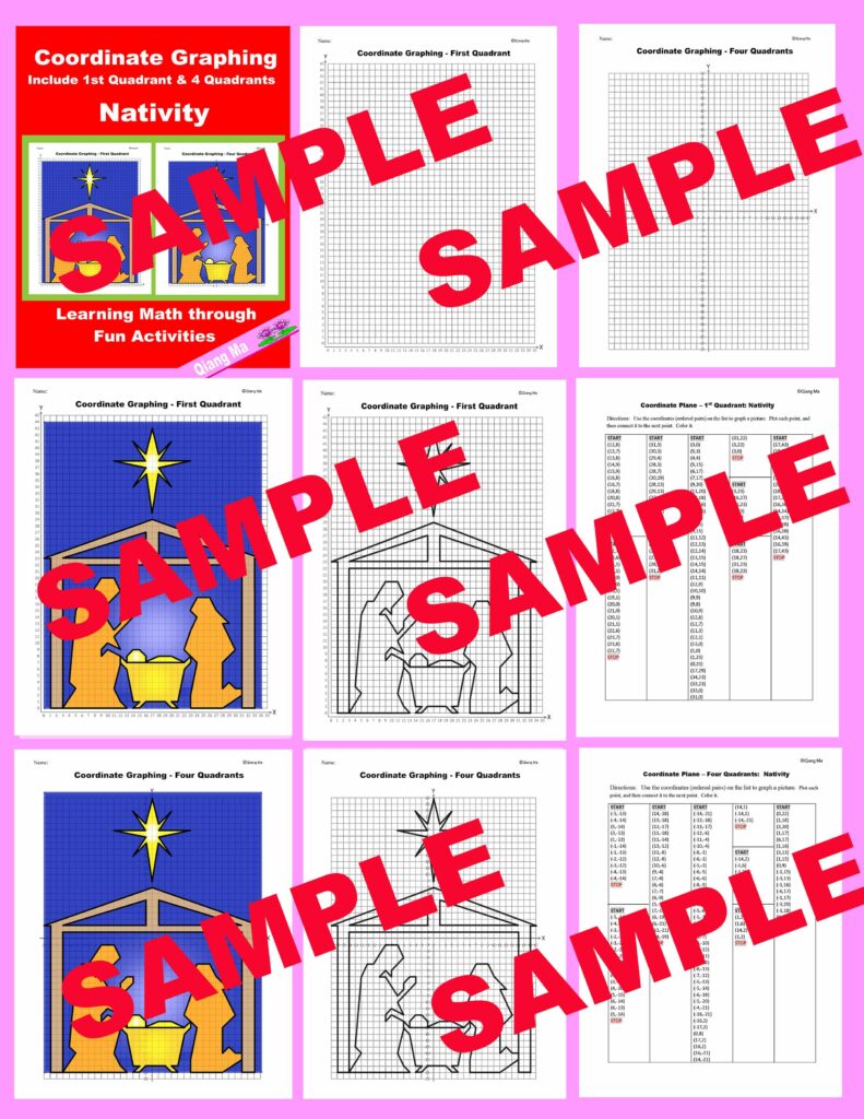 Christmas Coordinate Plane Graphing Picture: Nativity | Made By Teachers