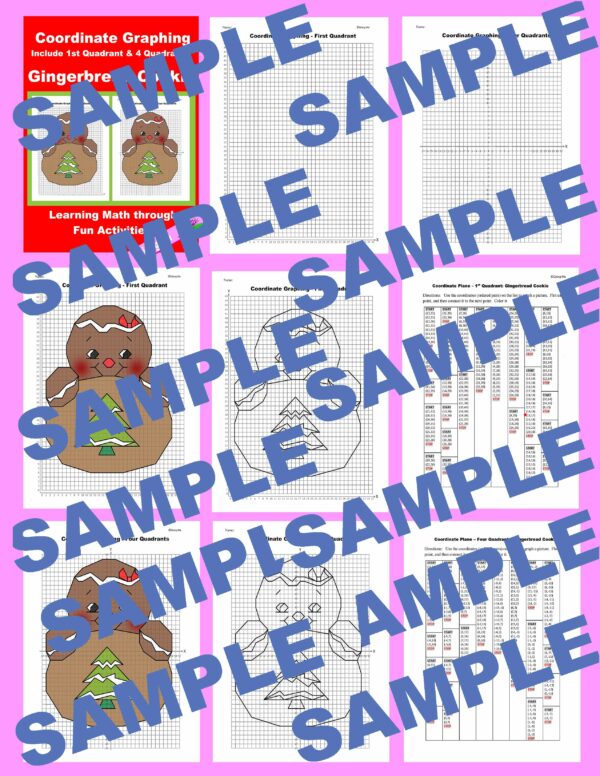 Christmas Coordinate Plane Graphing Picture: Gingerbread Cookie | Made ...