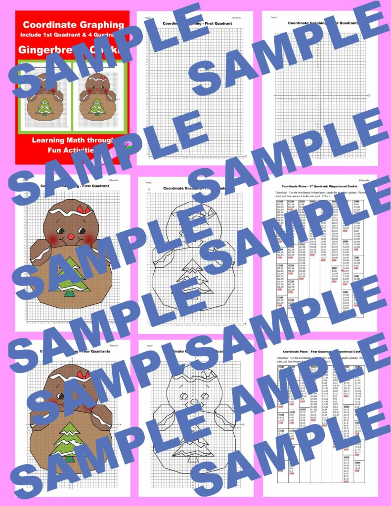 Christmas Coordinate Plane Graphing Picture: Gingerbread Cookie | Made ...