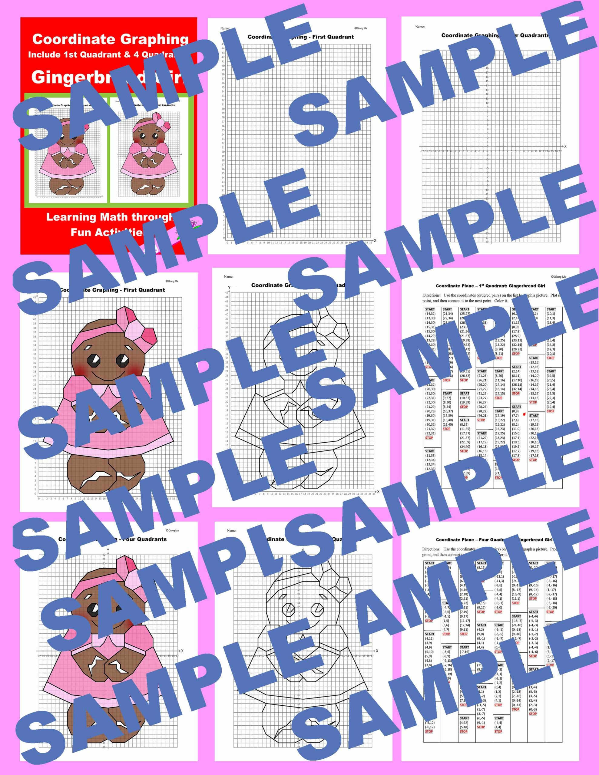 Christmas Coordinate Plane Graphing Picture: Gingerbread Girl | Made By ... Christmas Coordinate Plane Graphing Picture: Gingerbread Girl | Made By ...