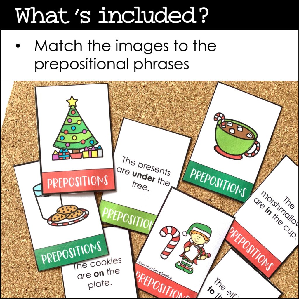ESL Prepositions of Place and Location Card Match - Christmas Edition ...