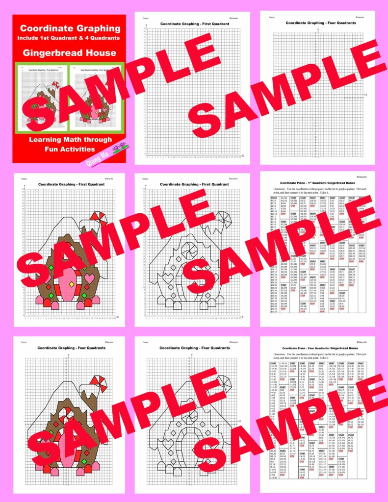 Christmas Coordinate Plane Graphing Picture: Gingerbread House | Made ... Christmas Coordinate Plane Graphing Picture: Gingerbread House | Made ...