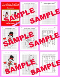 Christmas Coordinate Plane Graphing Picture: Snowman - Made By Teachers