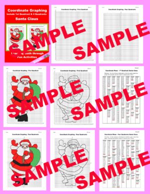 Christmas Coordinate Plane Graphing Picture: Santa Claus | Made By Teachers