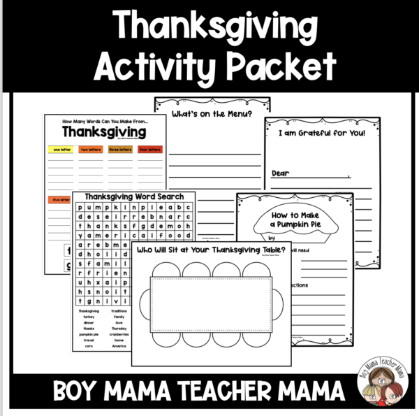 Thanksgiving Activity Packet | Made By Teachers