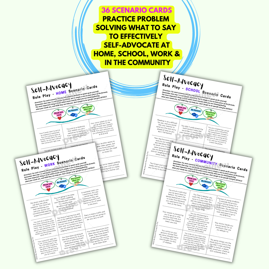 Self-Advocacy Skills + Life Skills Problem Solving Scenarios for Older ...