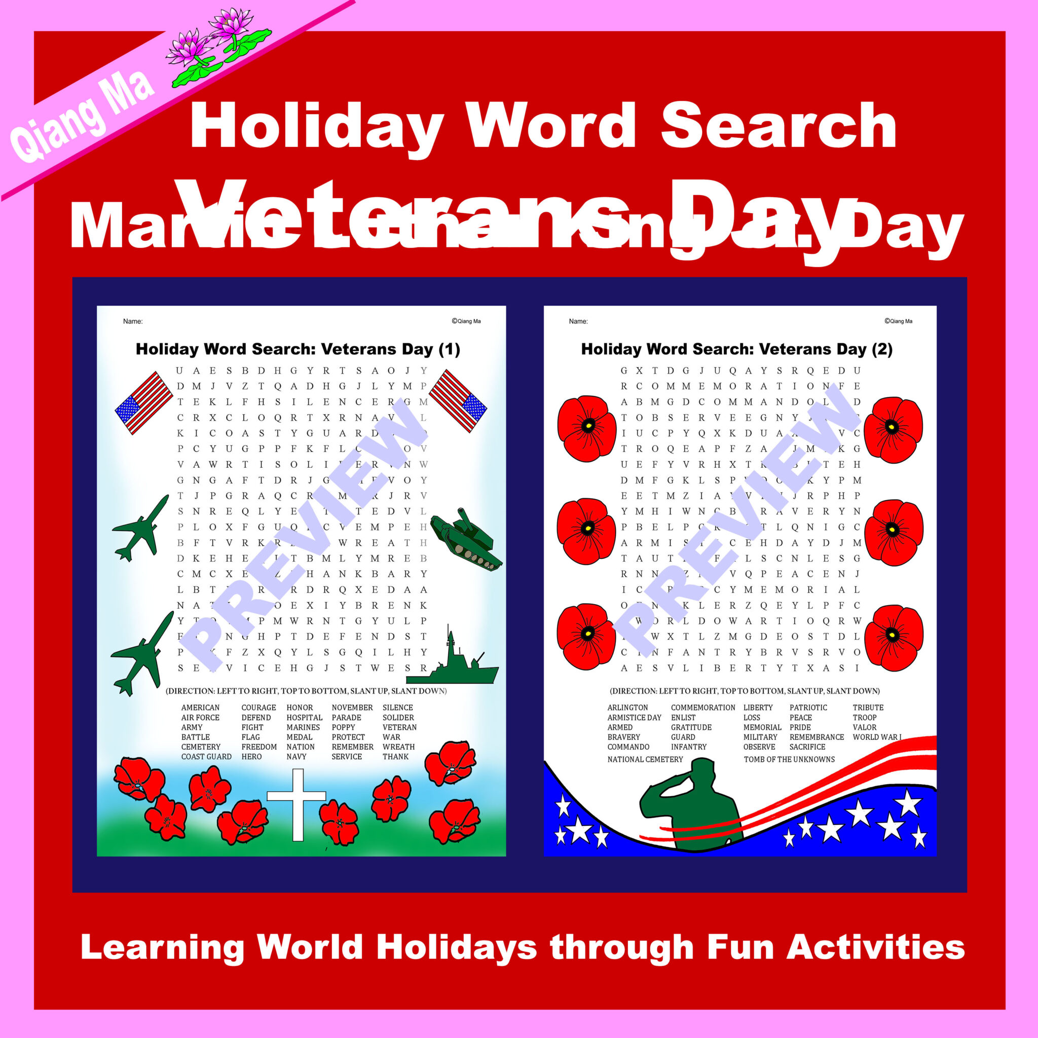 Holiday Word Search: Veterans Day | Made By Teachers