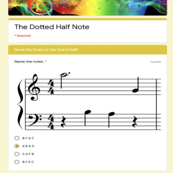 Google Classroom DIGITAL Music Theory Lesson 15: The Dotted Half Note ...