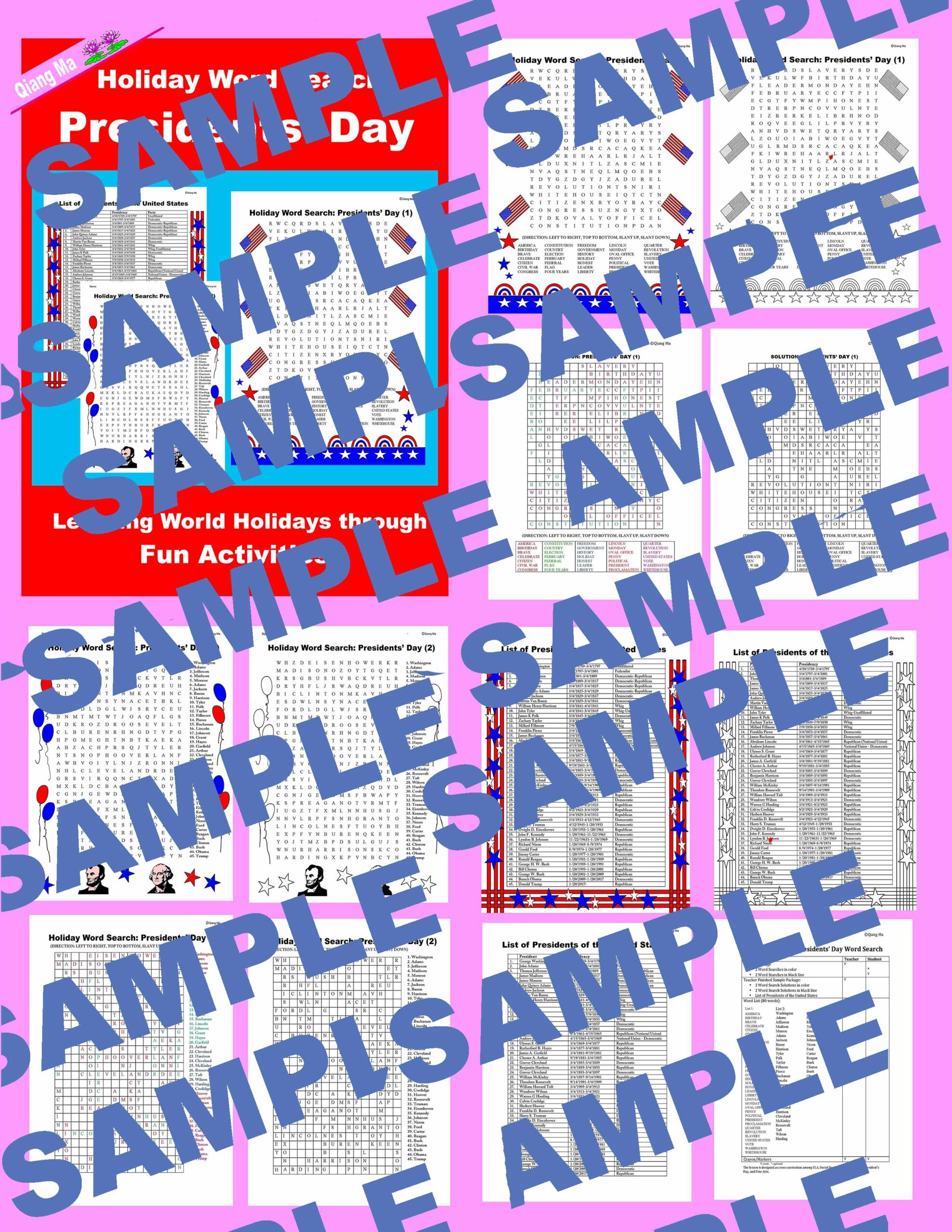 Holiday Word Search: Presidents' Day | Made By Teachers