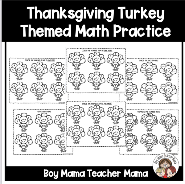Thanksgiving Turkey Math Practice Pages | Made By Teachers