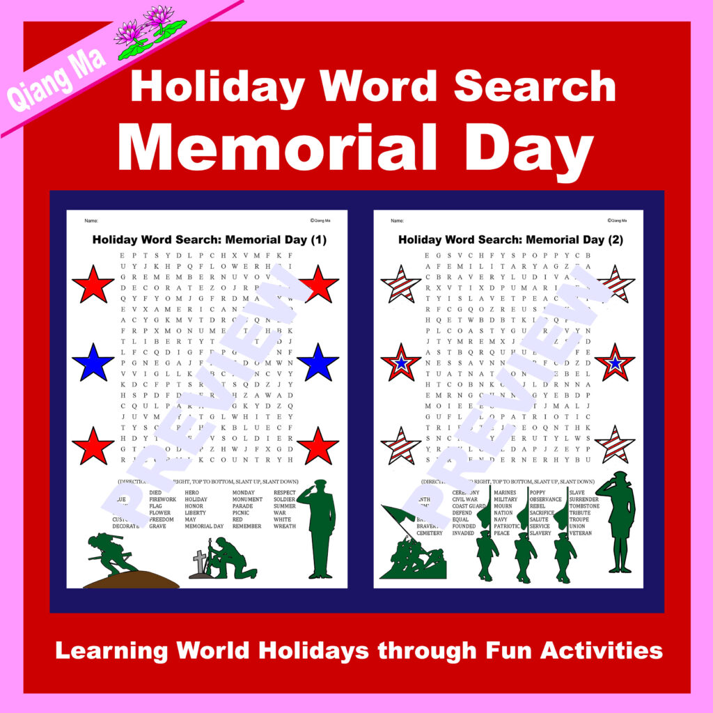 Holiday Word Search: Memorial Day | Made By Teachers