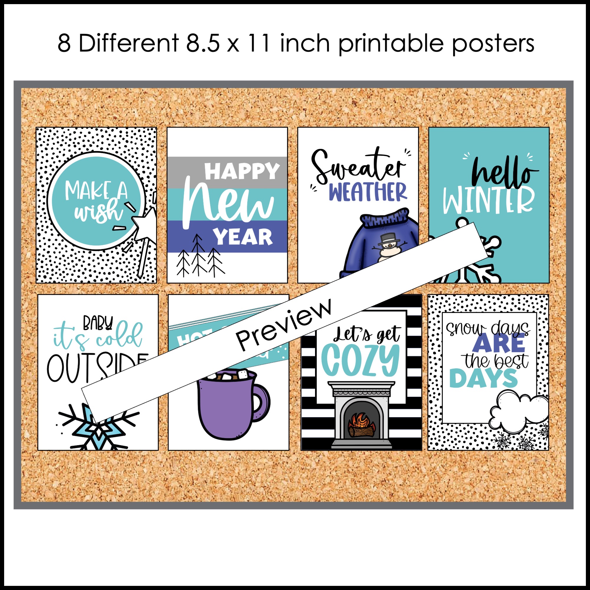 Winter Vocabulary Posters: Classroom Decor - Seasonal Bulletin Board ...