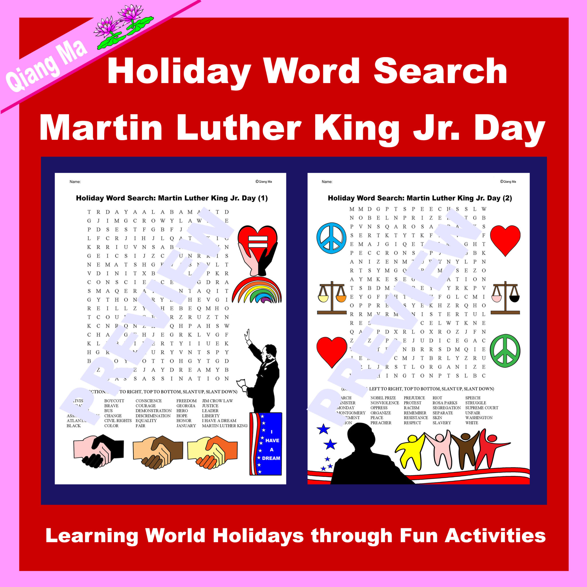 Holiday Word Search: Martin Luther King Jr. Day | Made By Teachers