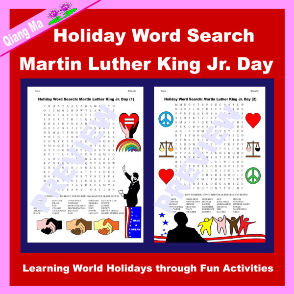 Holiday Word Search: Martin Luther King Jr. Day | Made By Teachers