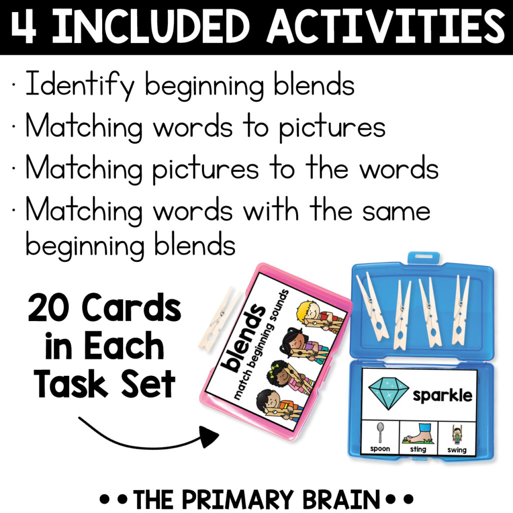 Beginning Blends Clip Cards for Task Cards Boxes | L R S Blends | Made ...