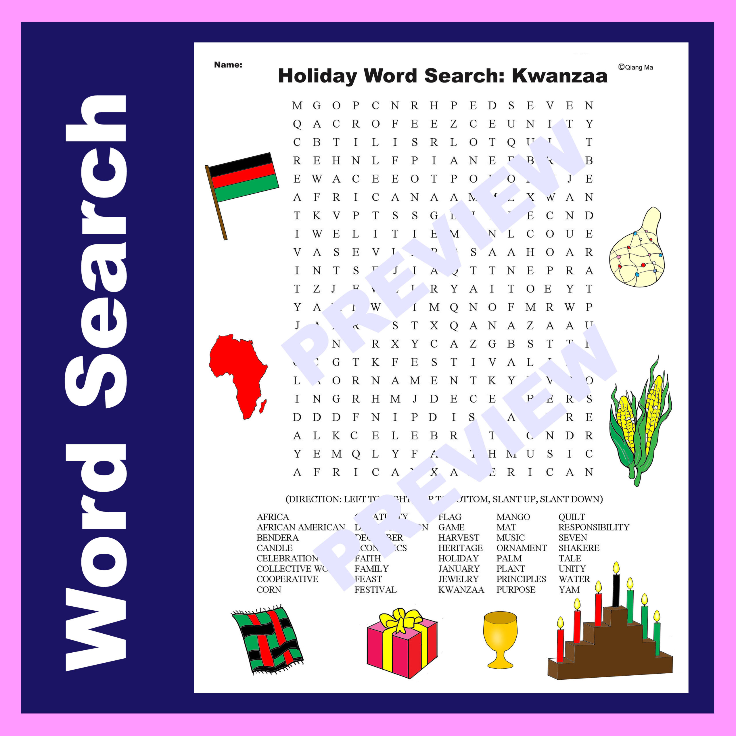 Holiday Word Search: Kwanzaa | Made By Teachers