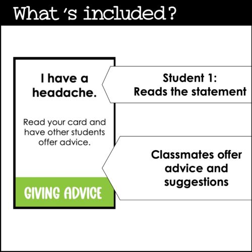 Giving Advice - Conversation Cards - ESL Speaking Skills Activity ...