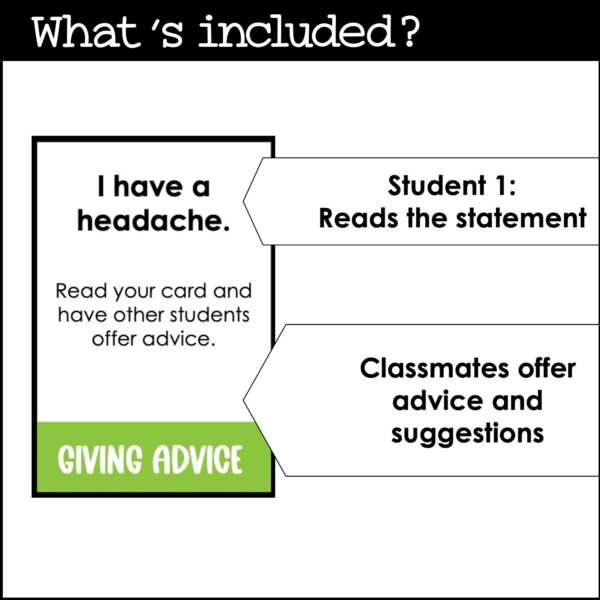 Giving Advice - Conversation Cards - ESL Speaking Skills Activity ...