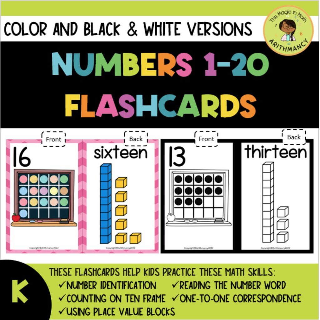 NUMBER FLASHCARDS PRINTABLE 1-20 FOR NUMBER SENSE PLACE VALU BLOCKS ...