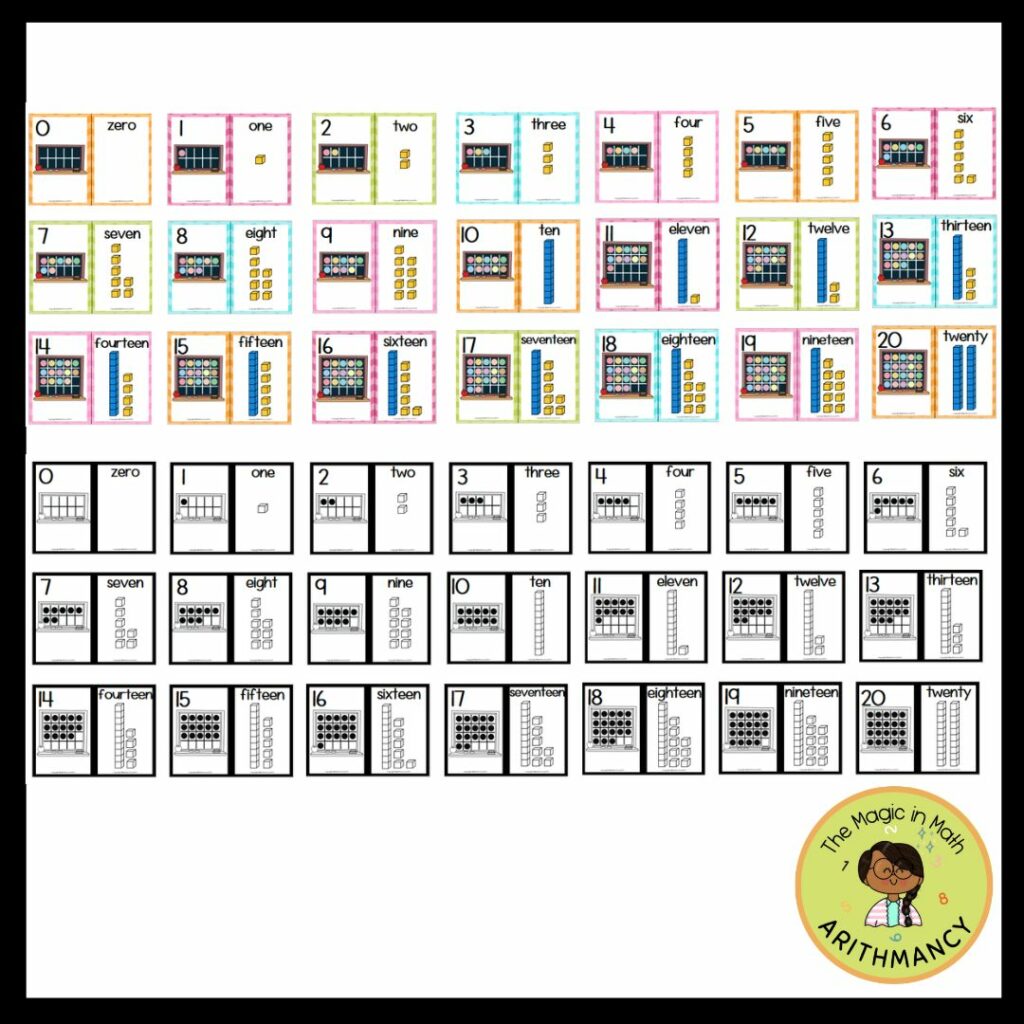 NUMBER FLASHCARDS PRINTABLE 1-20 FOR NUMBER SENSE PLACE VALU BLOCKS ...