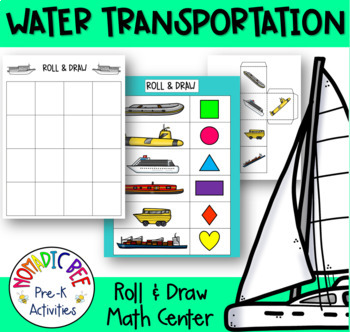 Water Transport Themed Math Center (Roll & Draw) | Made By Teachers