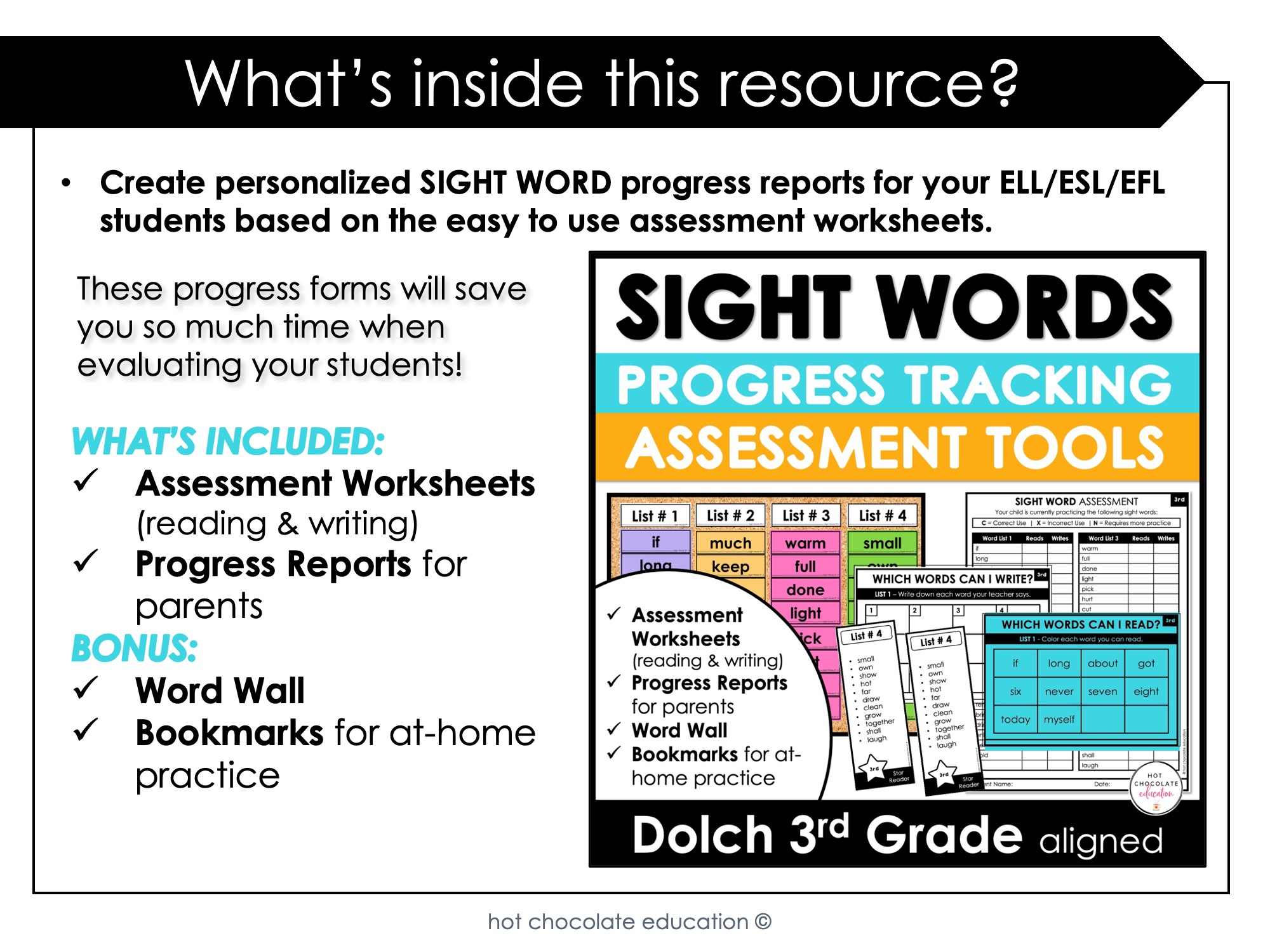 Sight Word Progress Reports - THIRD GRADE | Evaluation Template & Word ...