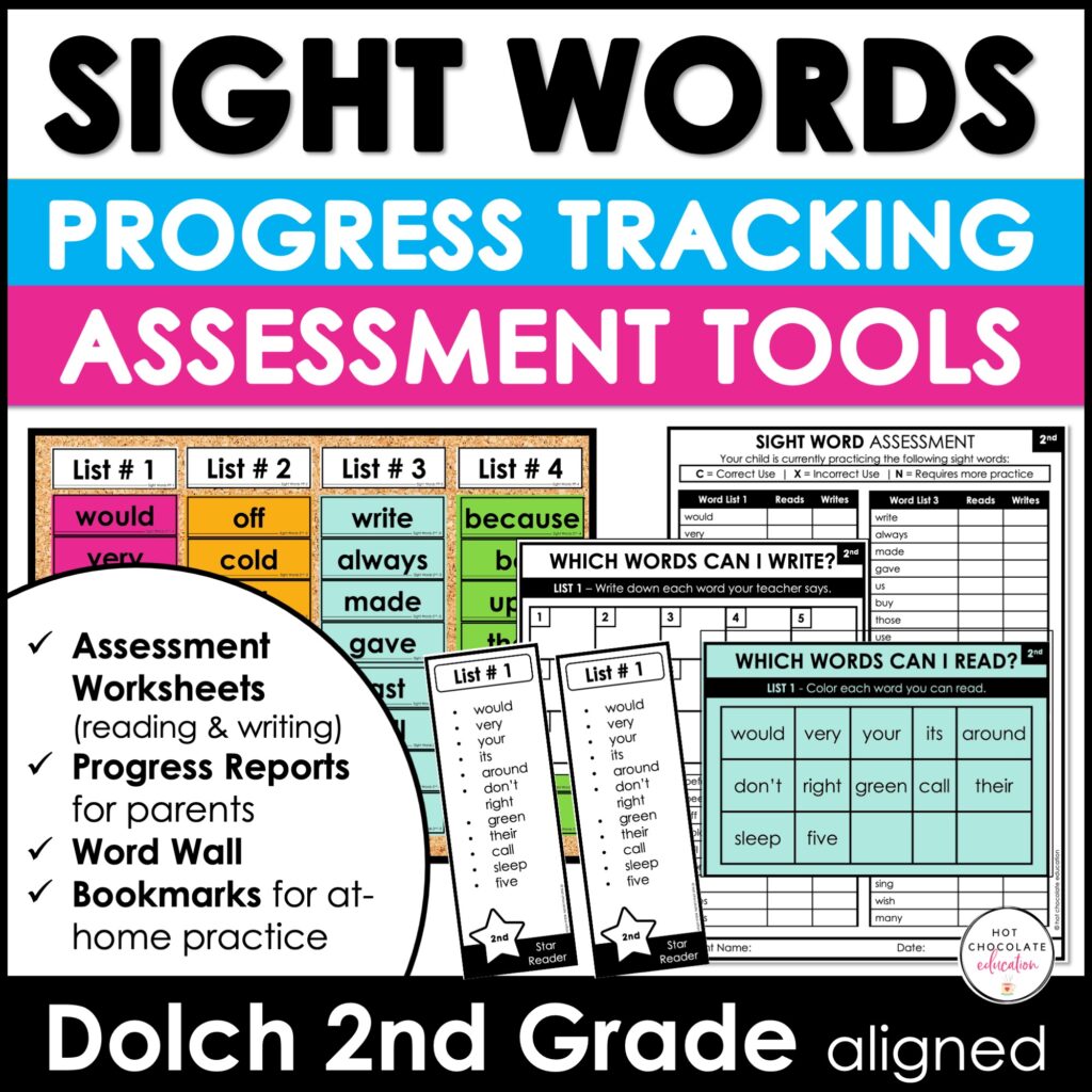Sight Word Progress Reports - SECOND GRADE | Evaluation Template & Word ...