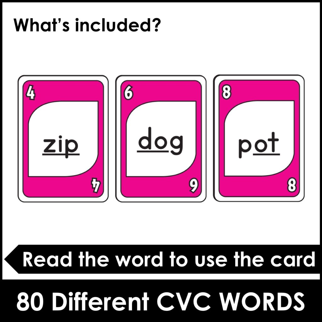 Literacy Card Game for CVC short vowels a-e-i-o-u: Plays like UNO ...