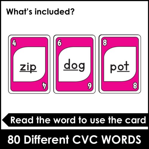 Literacy Card Game for CVC short vowels a-e-i-o-u: Plays like UNO ...