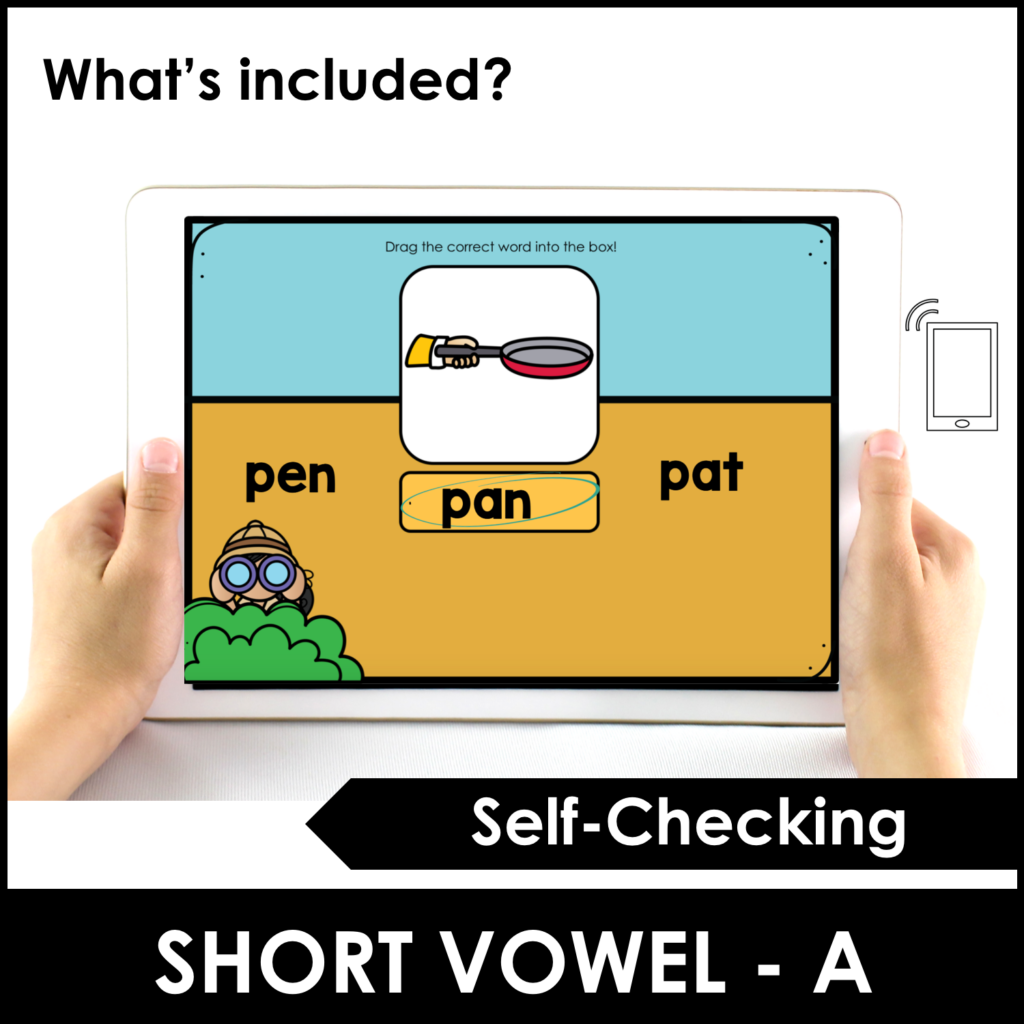 CVC WORDS Short Vowel A: BOOM CARDS™ – Digital Task Cards for Beginning ...