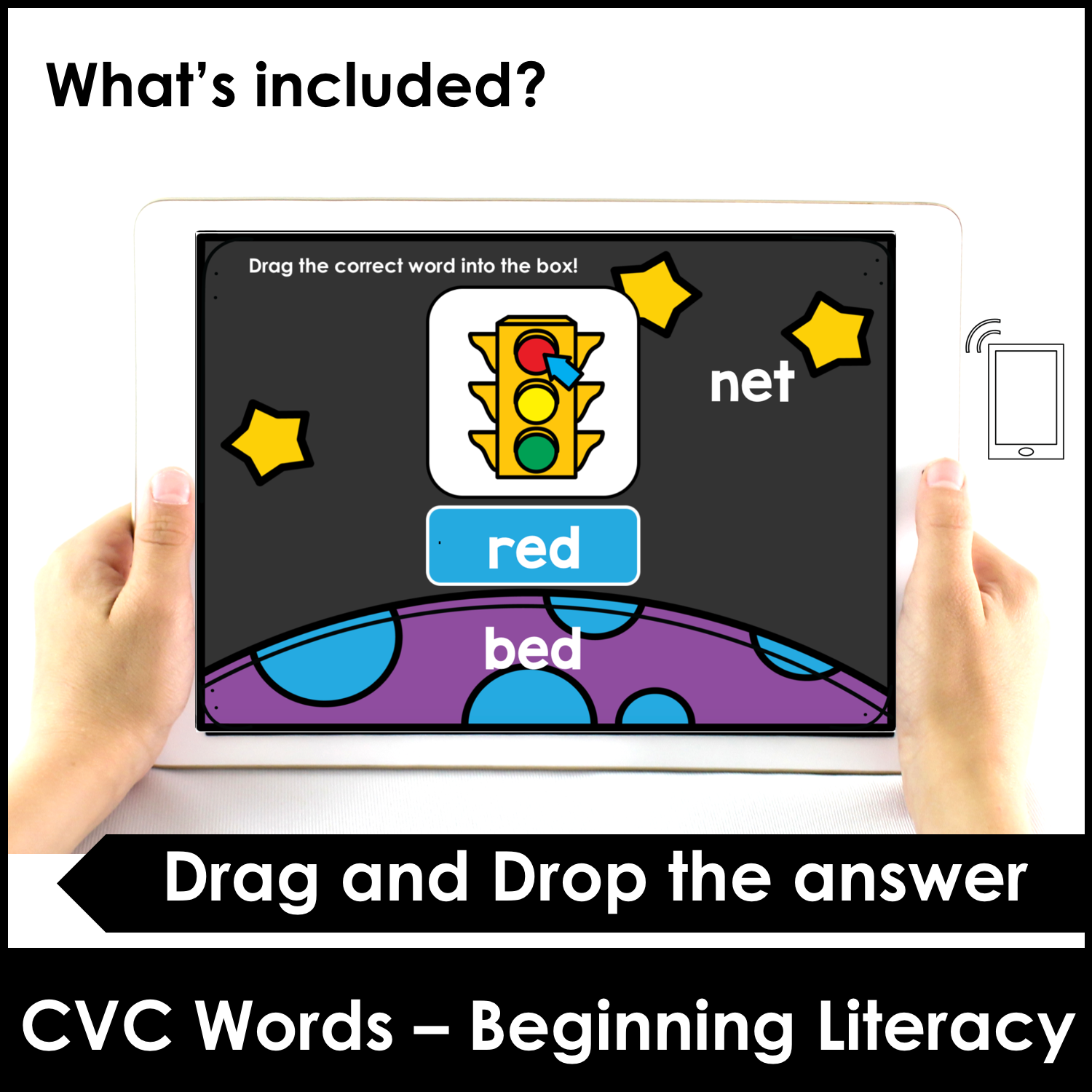 CVC Short E & I: BOOM CARDS™ – Digital Task Cards for Beginning Readers ...