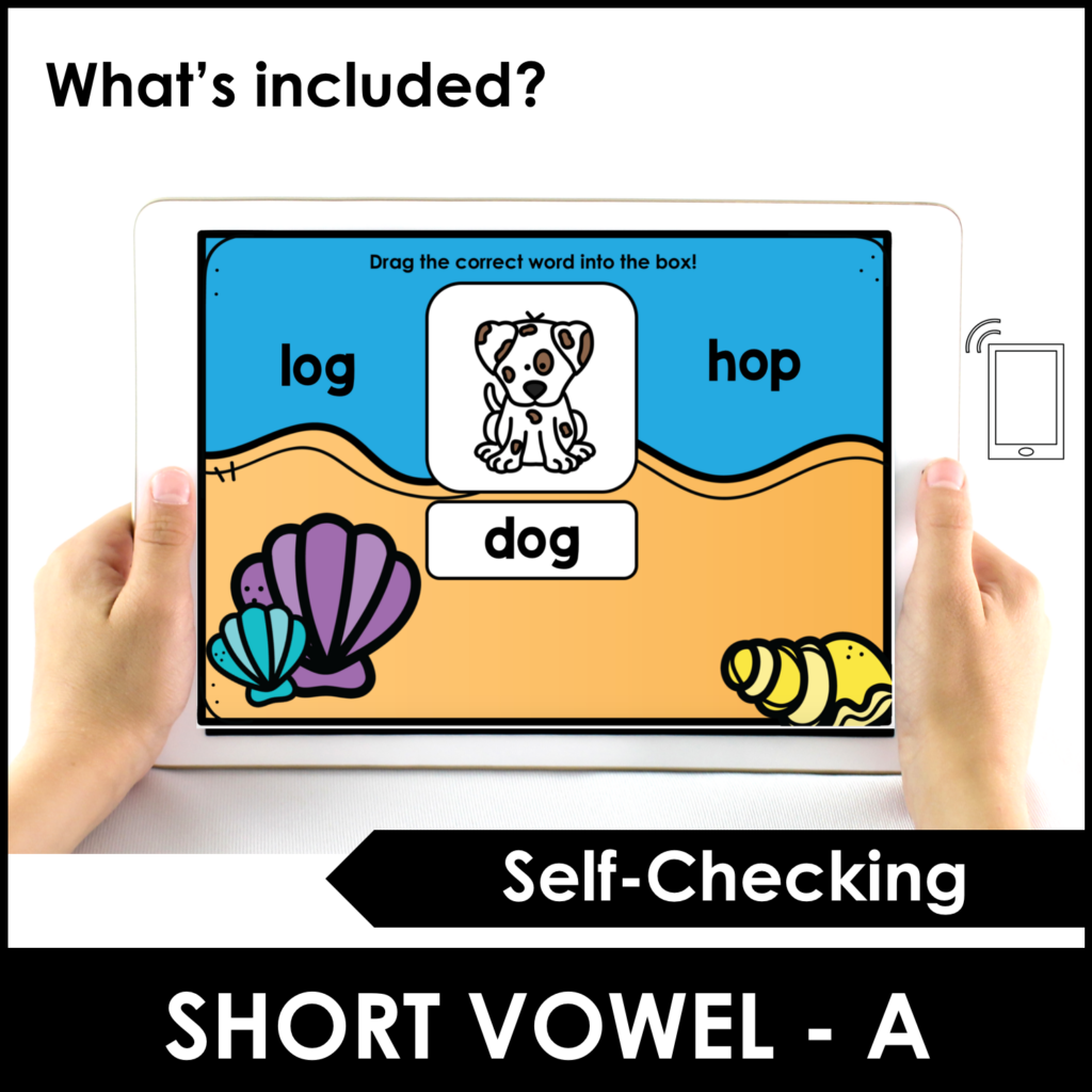 CVC Short O & U: BOOM CARDS™ – Digital Task Cards for Beginning Readers ...