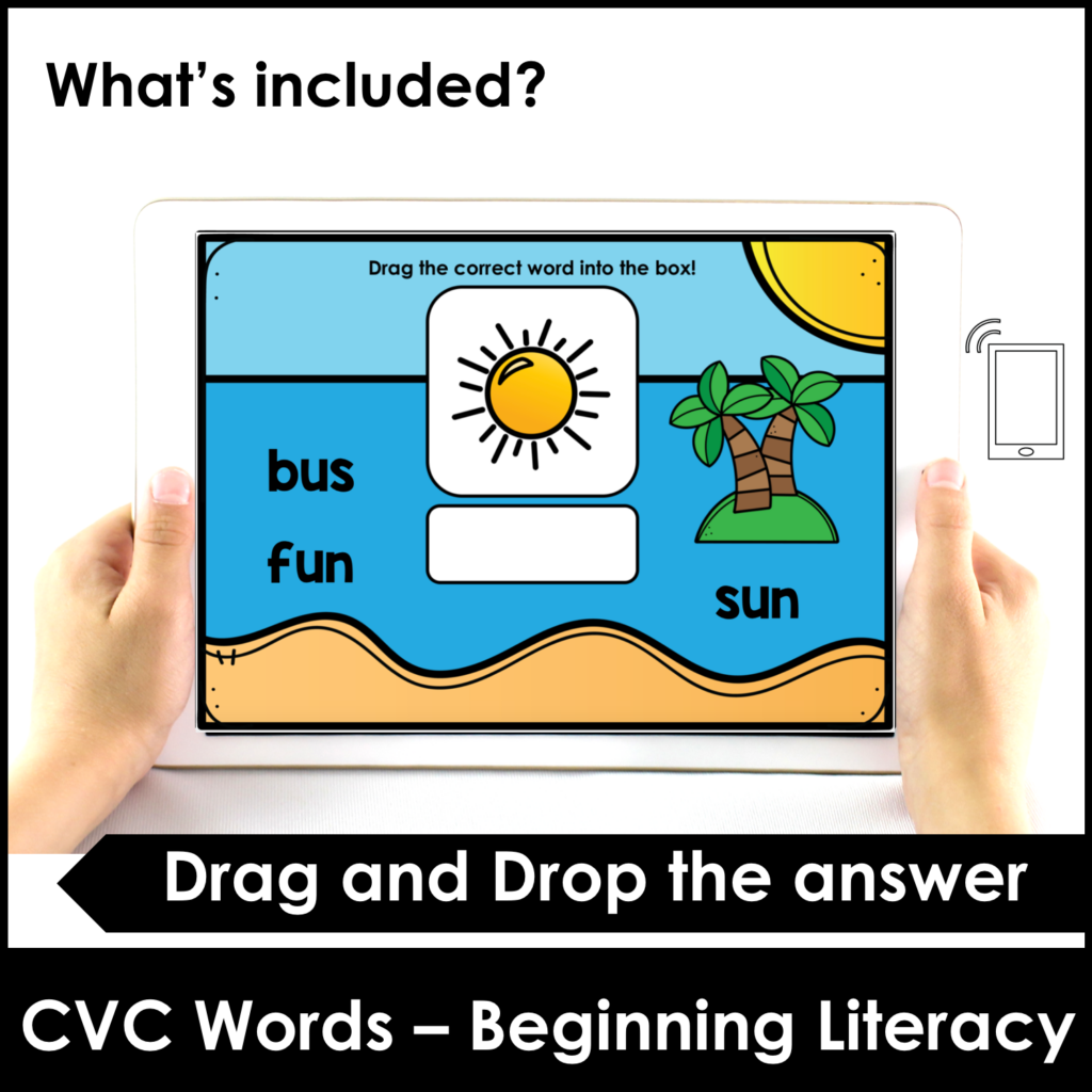 CVC Short O & U: BOOM CARDS™ – Digital Task Cards for Beginning Readers ...