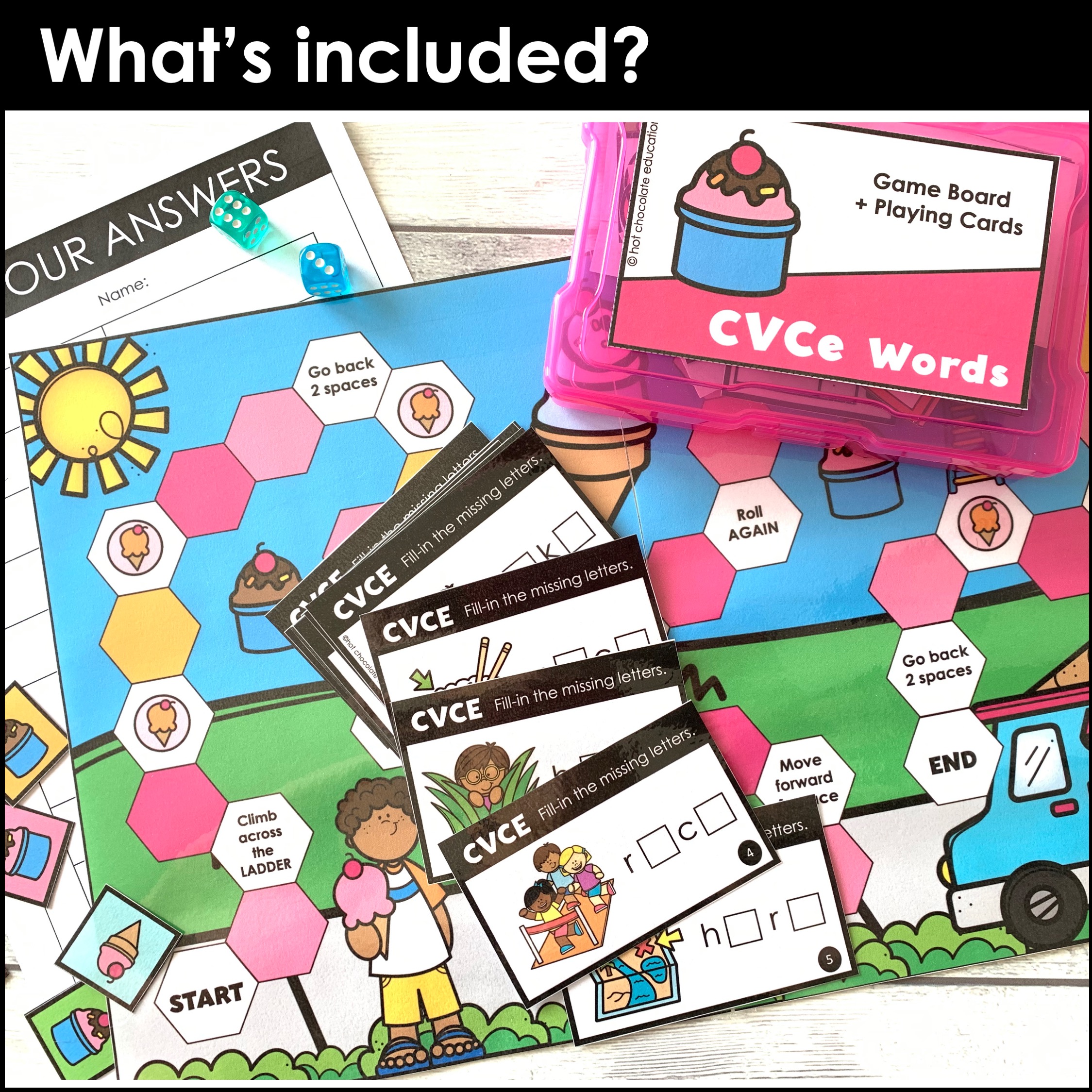 CVCE WORDS - Missing Vowel Board Game - Spelling Practice | Made By ...