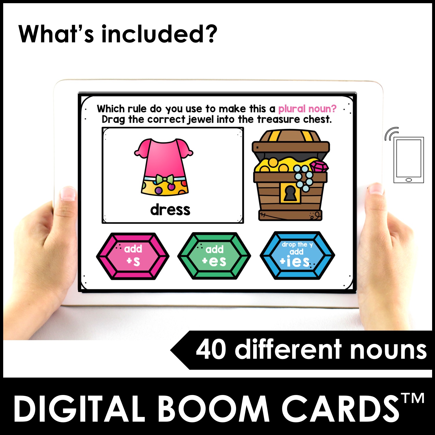 Plural Noun Spelling Rules BOOM CARDS™ -for Regular nouns -s, -es, -ies ...