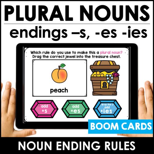 Plural Noun Spelling Rules BOOM CARDS™ -for Regular nouns -s, -es, -ies ...