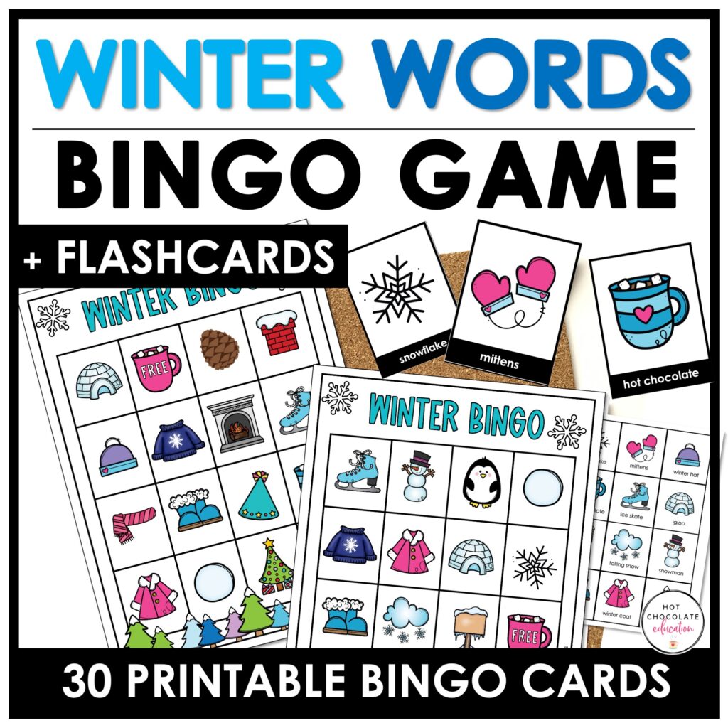 Vocabulary Bingo Game - Winter Word Activity & Flashcards | Made By ...