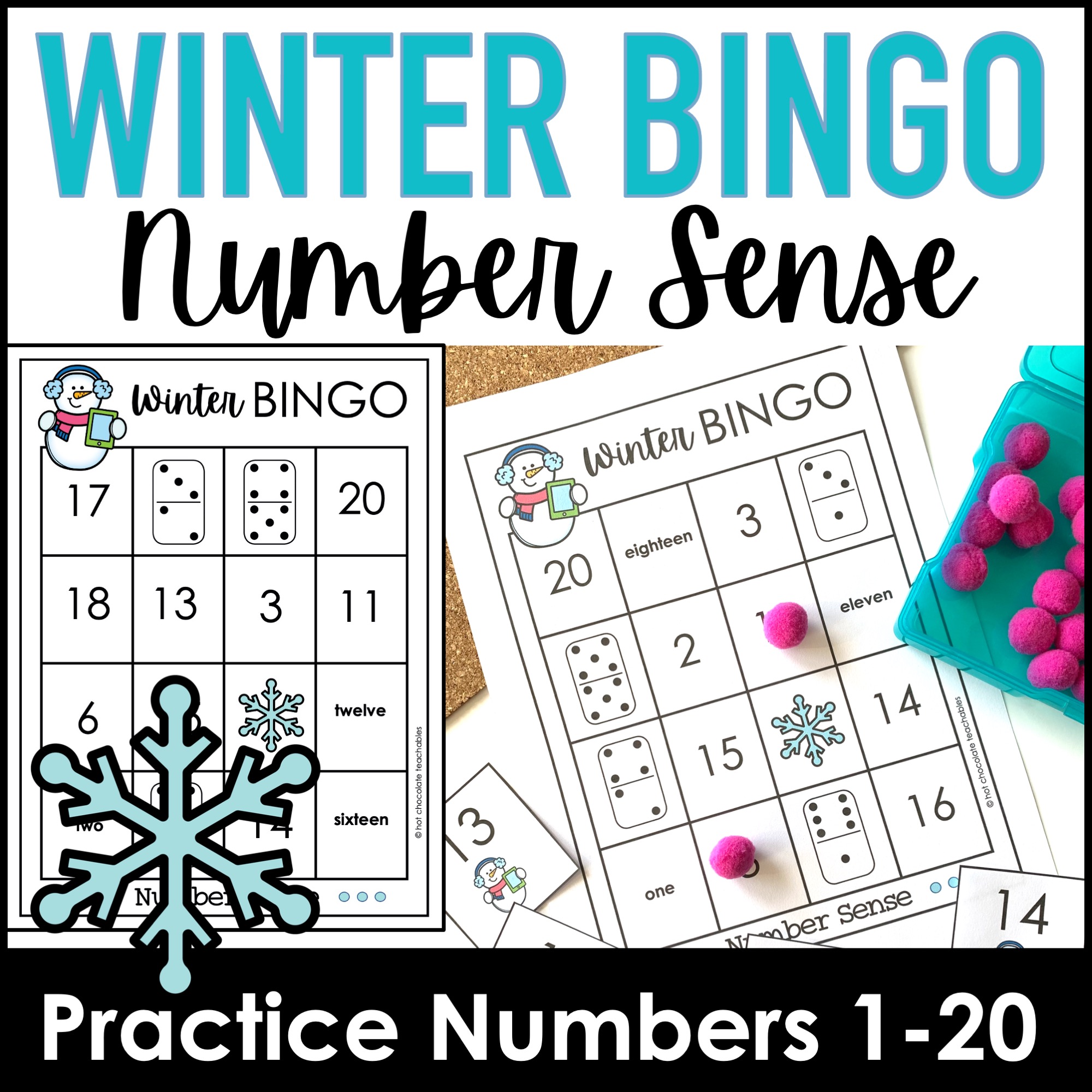 Winter Number Fluency Bingo | Number Recognition from 1 to 20 - Made By ...