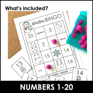 Winter Number Fluency Bingo | Number Recognition from 1 to 20 | Made By ...