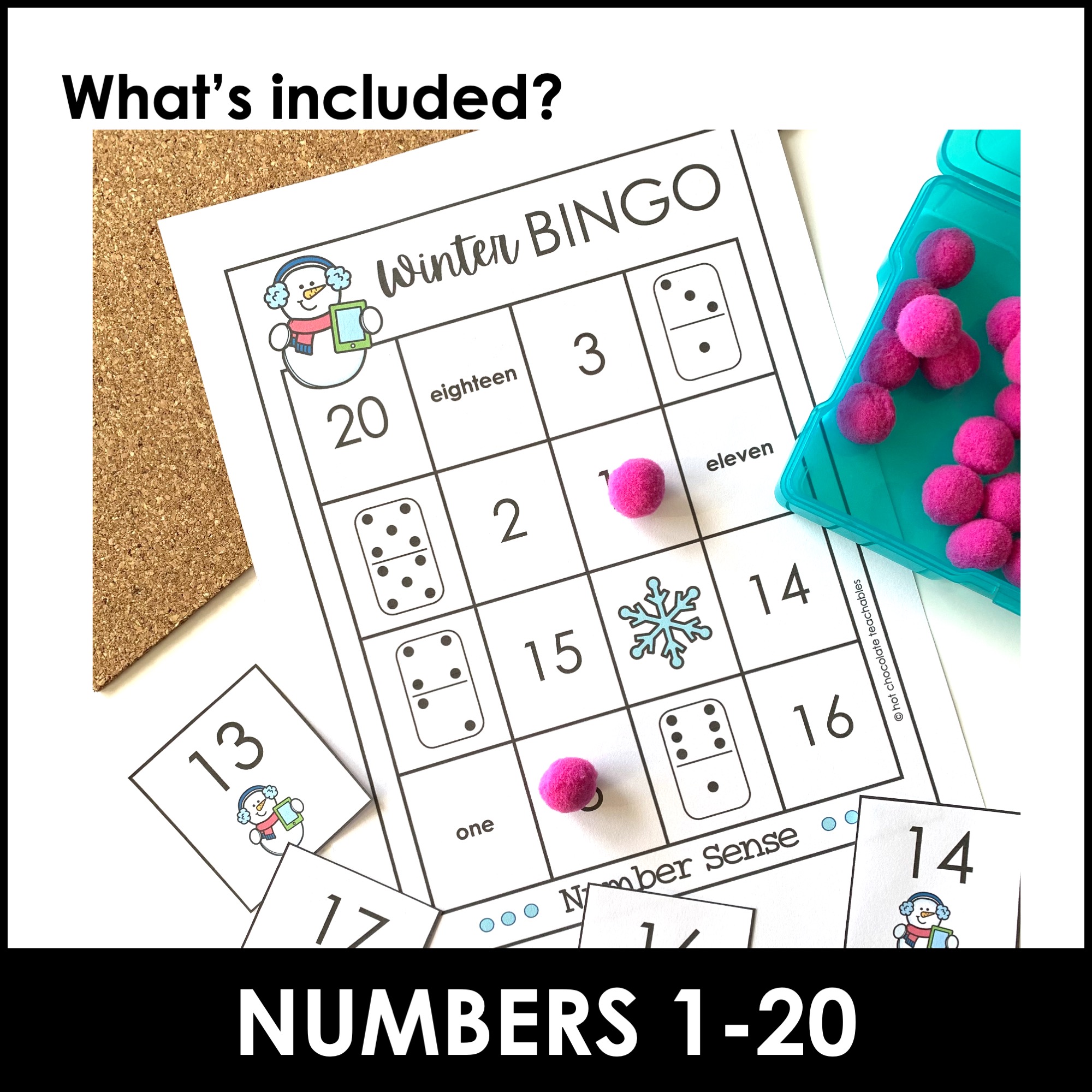 Winter Number Fluency Bingo | Number Recognition from 1 to 20 | Made By ...