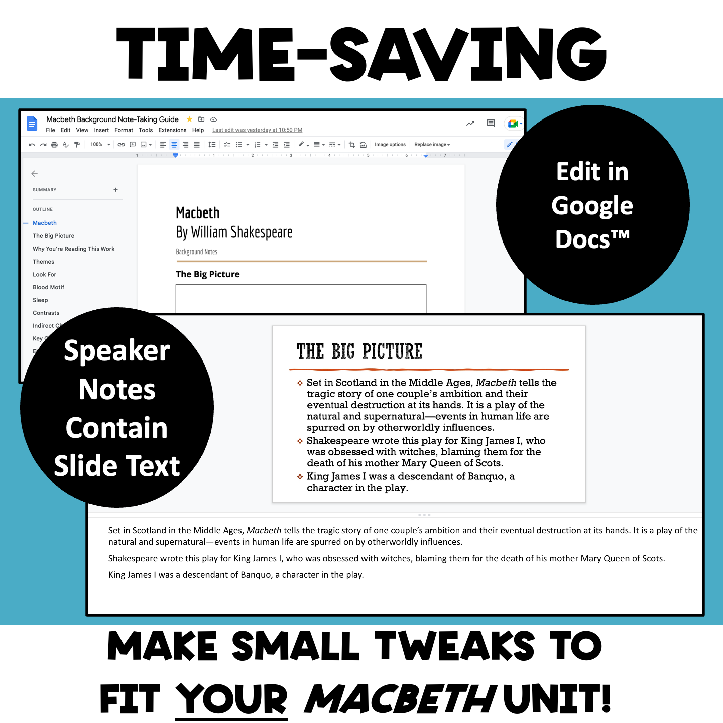 Macbeth & Tragedy Introduction - Background Notes Slideshow & Note ...