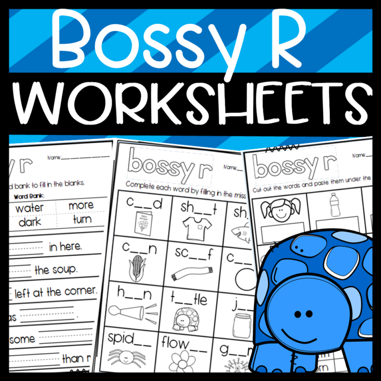 Bossy R Worksheets: Sorts, Stories, Cloze Sentences, Read & Draw, and ...