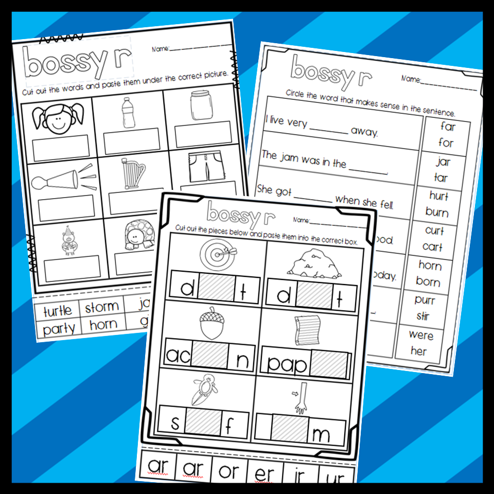 Bossy R Worksheets: Sorts, Stories, Cloze Sentences, Read & Draw, and ...