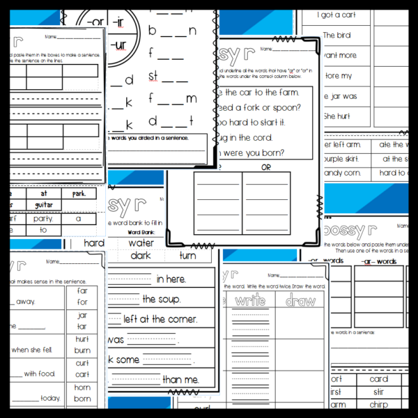 Bossy R Worksheets: Sorts, Stories, Cloze Sentences, Read & Draw, and ...