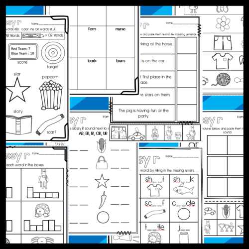 Bossy R Worksheets: Sorts, Stories, Cloze Sentences, Read & Draw, and ...