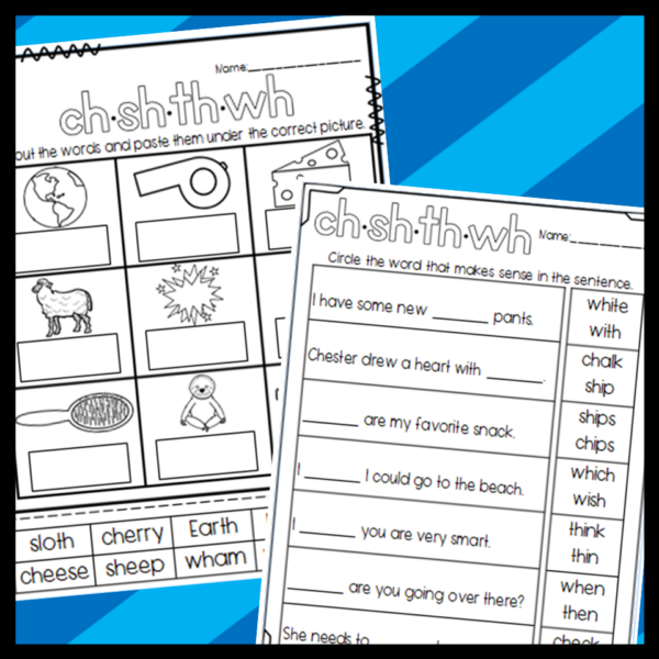 CH, SH, TH, WH Digraphs Worksheets: Sorts, Cloze, and More | Made By ...