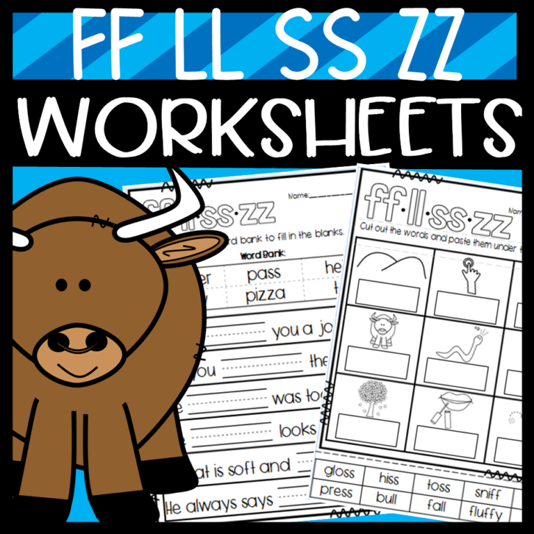 Double Consonant Worksheets (ll, ff, zz, ss): Cloze, Sorts, Read & Draw ...